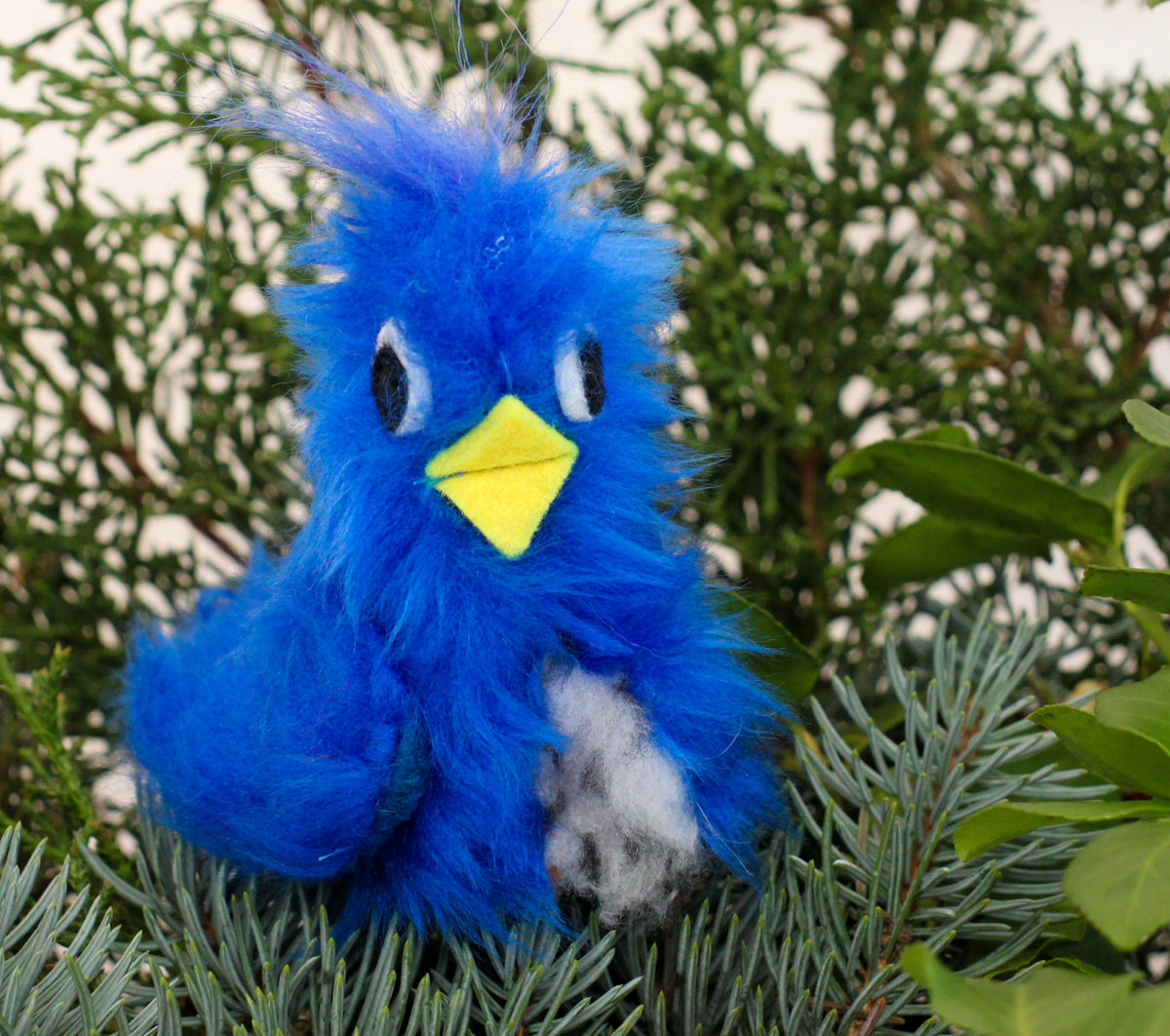 Fluffy Bluebird Finger Puppet – El Puppet Creations